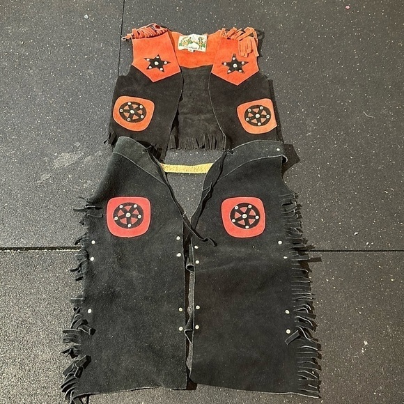 Costumes | Vintage Pony Ranch Kids Leather Chaps And Vest | Poshmark